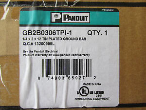 Panduit Gb2B0306Tpi-1 Tin Plated Ground Bar 1/4 X 2 X 12 New!!! - SPW ...