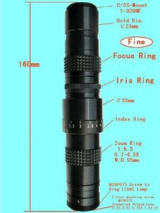 Industrial Monocular Microscope Machine Vision Lens + 0.5X Lens + Led ...