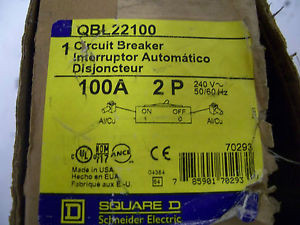 Square D Circuit Breaker Cat#Qbl22100 100A/240V/2Pole Nib - SPW Industrial
