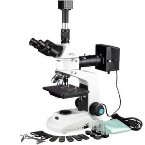 Amscope 50X-500X Metallurgical Microscope W Polarizing Features + 3Mp ...