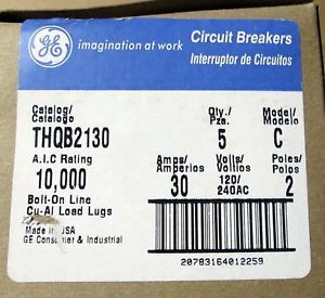 Ge General Electric 30 Amp Circuit Breaker Thqb2130 New In Box Boxes Of ...