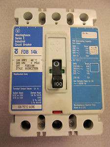 Westinghouse Fdb3100 100 Amp 3 Pole 600 Volt Circuit Breaker Fdb 3100 ...