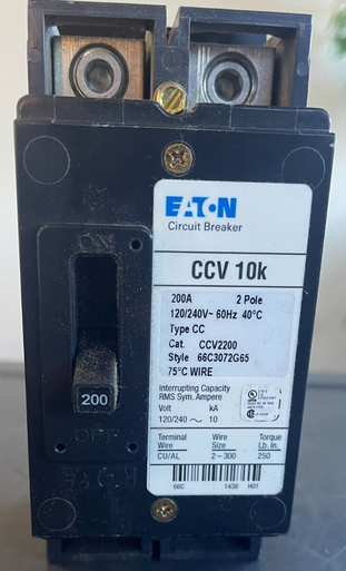 EATON Circuit Breaker CCV2200 200A 2 Pole - SPW Industrial