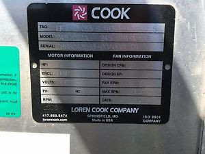 LOREN COOK CENTRIFUGAL BLOWER EXHAUST FAN 245 CPAA - SPW Industrial