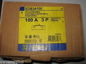 Square D Edb34100 Circuit Breaker 100A 3P New - SPW Industrial