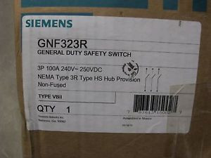 Siemens Gnf323R 100 Amp 250 Volt Nema 3R Disconnect - New - SPW Industrial