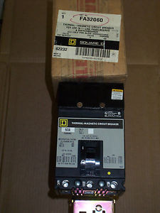 New Square D Fa 3 Pole 60 Amp 240V Fa32060 Circuit Breaker - SPW Industrial