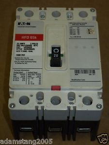 Eaton Hfd 65K 3 Pole 20 Amp 600V Hfd3020 Circuit Breaker - SPW Industrial