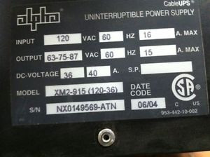 Alpha Technologies Xm2-915 Transformer - SPW Industrial