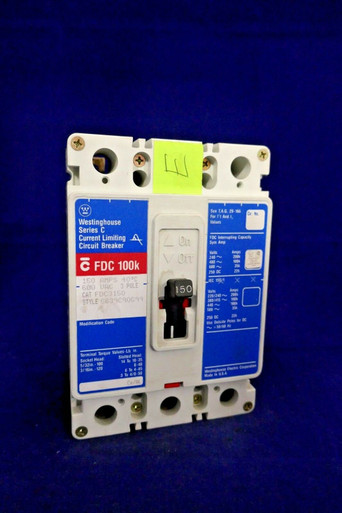 Westinghouse Fdc3150 Circuit Breaker 150 Amps 3 Pole 600 Vac
