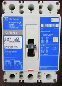 Cutler Hammer Westinghouse Industrial Circuit Breaker Fd3125L 600Vac ...