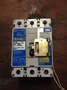 Cutler Hammer Fd 25K Shunt Trip Breaker, 3 Pole, Fd3070 70 Amp 600Vac ...