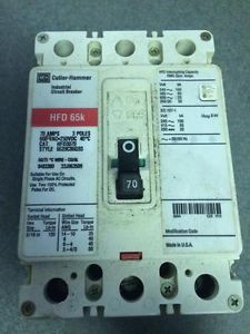 Cutler Hammer Hfd 65K Hfd3070 70A 3 Pole Circuit Breaker - SPW Industrial