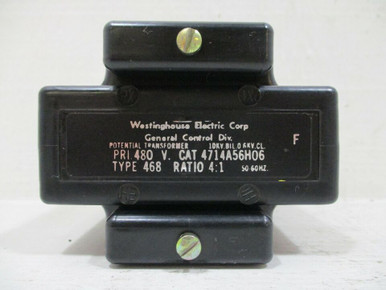 Westinghouse 4714A56H06 Type 468 Potential Transformer PRI 480V Ratio 4 ...