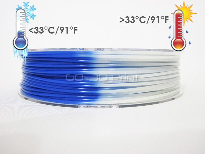 Temperature Color Changing Blue to White PLA 3D Printing Filament 1 ...