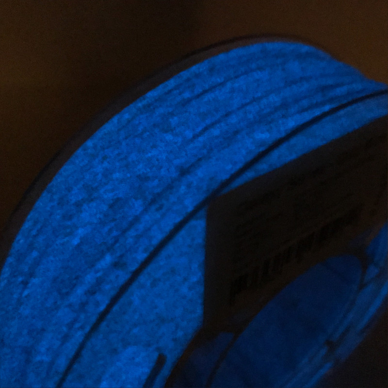 Glitz Blue Gold Flake Glow in the Dark 3D Printing PLA Filament 225g