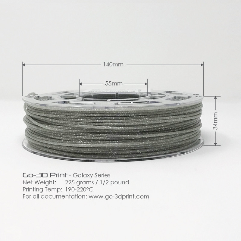 Silver Flake 3D Printing PLA Filament 225g