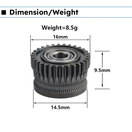 K1 GEAR All Metal Filament Drive Extruder Gear for Creality K1 / K1 Max ...