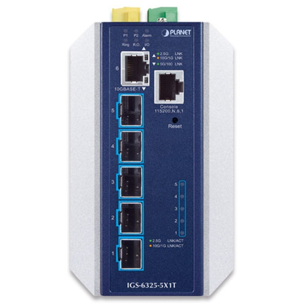 1 x 10GBase-T + 5 x 10GBase-X SFP+ L3 Managed Industrial Switch ...