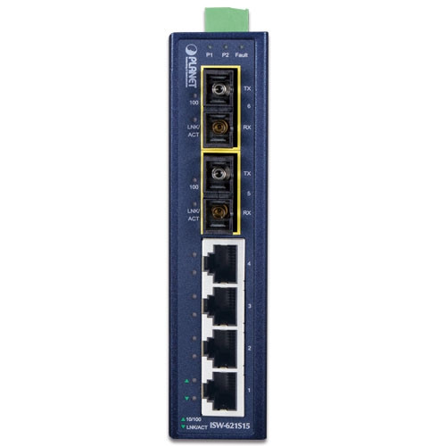 4 x 10/100Base-TX + 2 x 100Base-FX Industrial Switch - Indigo Distribution