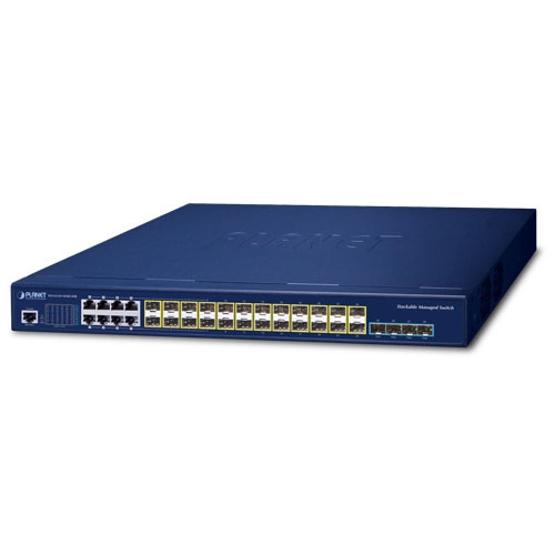 16 SFP + 8 GE/SFP Combo + 4-Port 10G SFP+ Stackable L3 Managed Switch ...