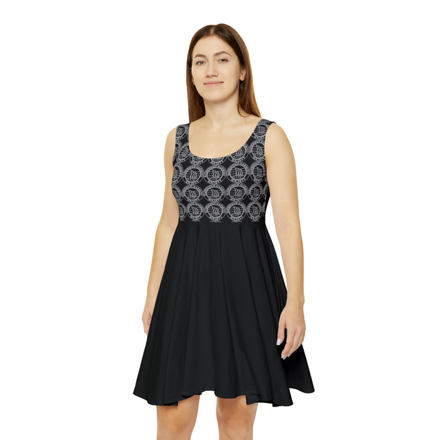 Women's Black Mini BHS Logo Skater Dress- Left Side BHS Seal ...