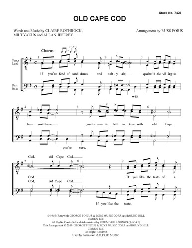 Old Cape Cod (TTBB) (arr. Foris) - Barbershop Harmony Society