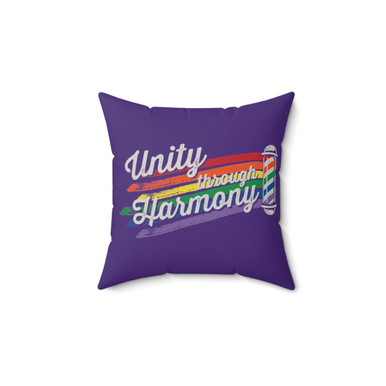 Purple Unity through Harmony Polyester Square Pillow - Barbershop ...
