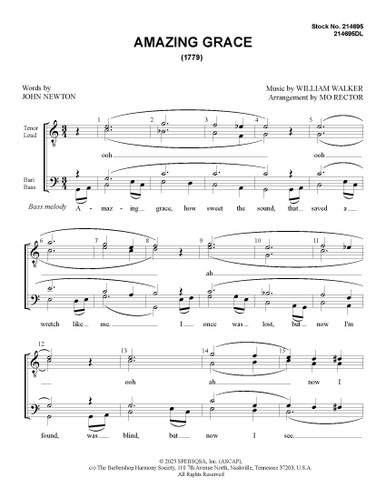 Amazing Grace (TTBB, as sung by Good News Quartet) (arr. Rector ...