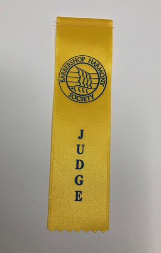 Judges Ribbon - Yellow - Barbershop Harmony Society