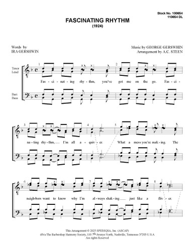 Fascinating Rhythm (TTBB) (arr. Steen) - Barbershop Harmony Society