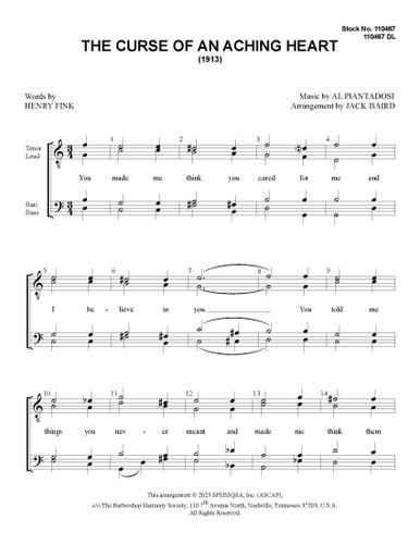 The Curse Of An Aching Heart (TTBB) (arr. Baird) - Download ...