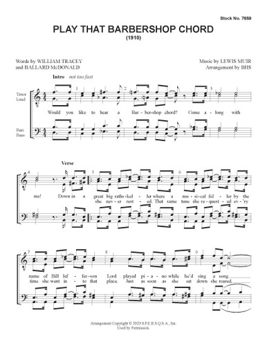 Play That Barbershop Chord (TTBB) - Barbershop Harmony Society