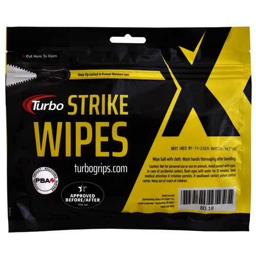 Turbo Strike Wipes Zipper Pack (18 Wipes Per Pack) - JB Bowling Supply