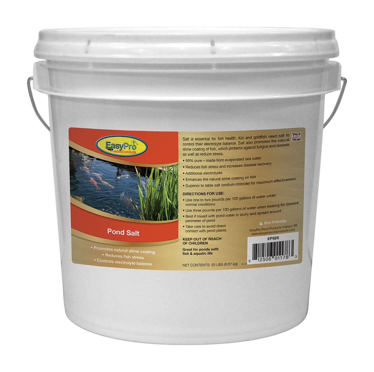 EasyPro Pond Salt - 50 lb. Pail : Pond Water Treatment Supplies : Pond ...