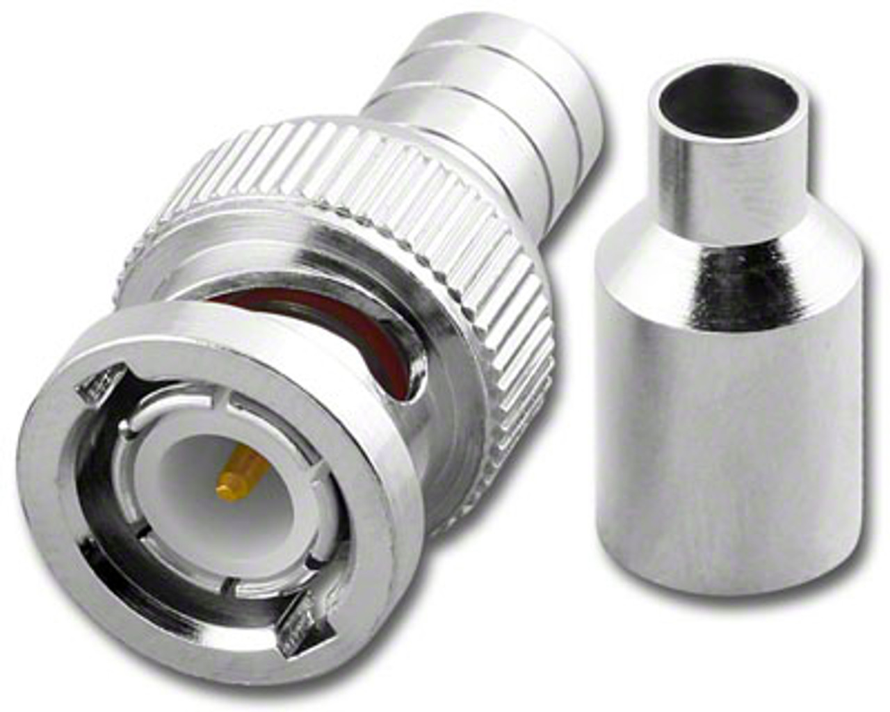 RG-58 Plenum - BNC Male Plug Coaxial Cable Crimp Connector - BNC-3075