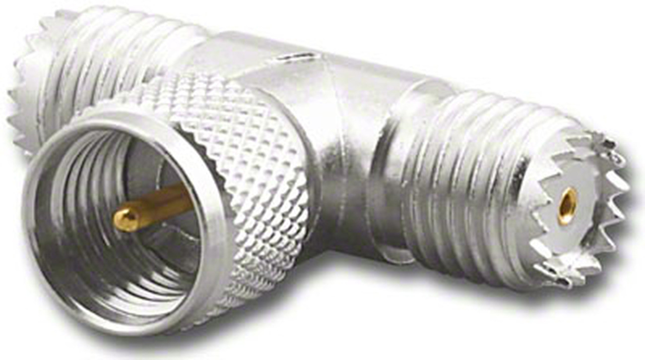 Mini-UHF Tee Female-Male-Female Coaxial Adapter Connector - ARS-G0617