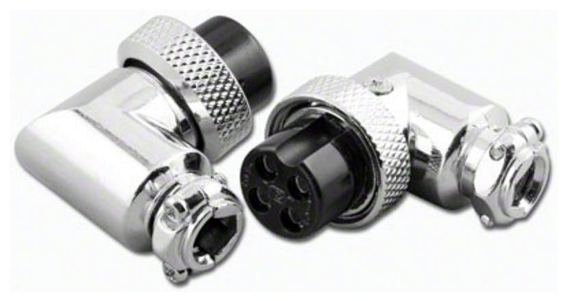 4-Pin - Ham & CB Radio Microphone Connector - Right Angle Elbow