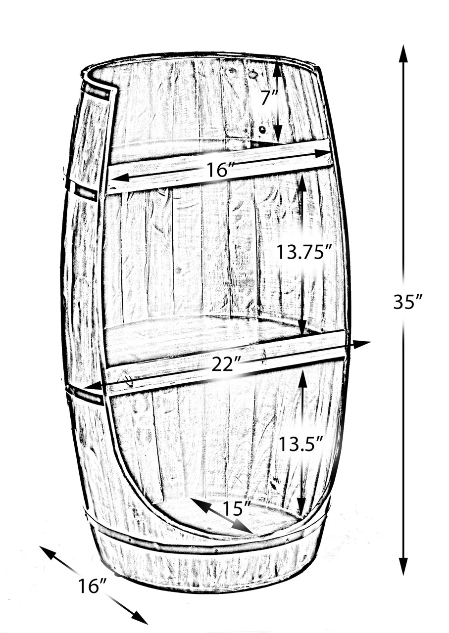 Freestanding Rustic Wooden Wine Barrel Storage - Wine Bottle Holder and ...