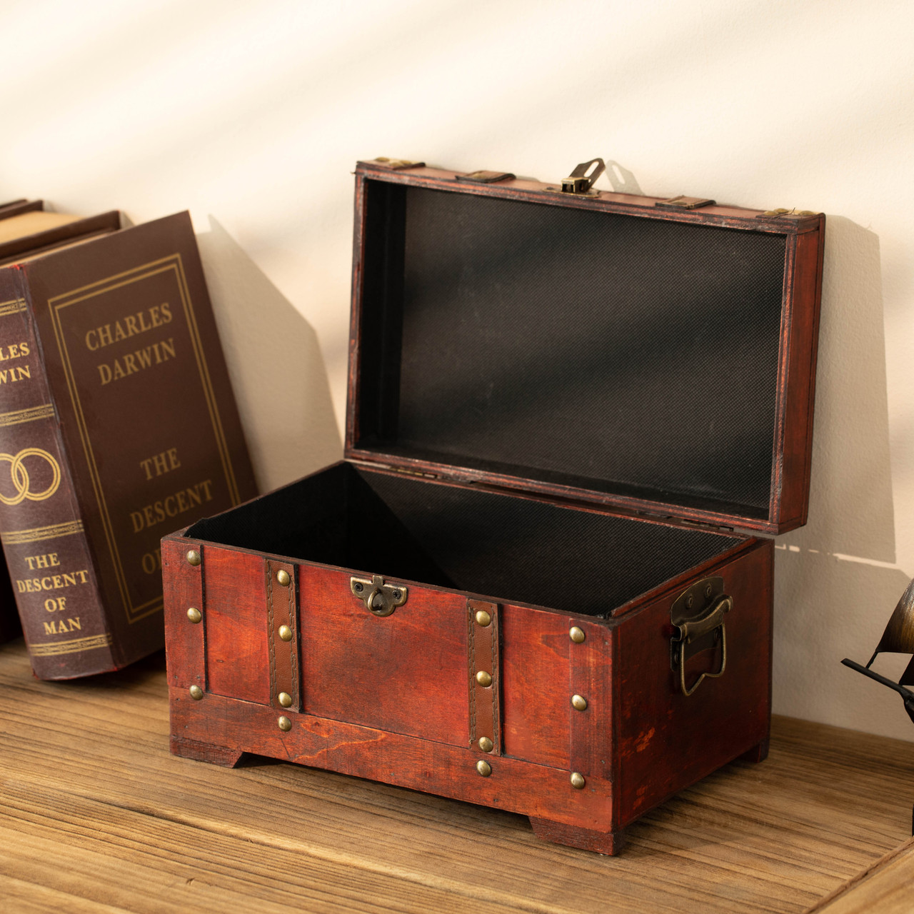 Antique Style Wooden Small Trunk - Quickway Imports Inc