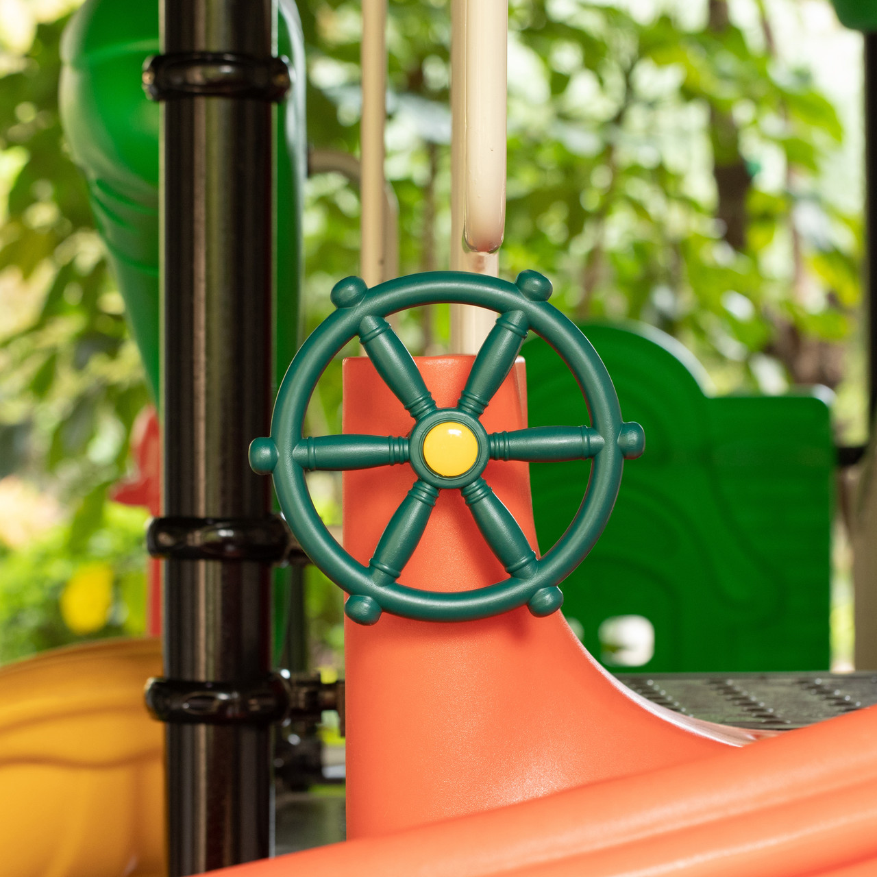 Green and Yellow Outdoor Playground Captain Pirate Ship Wheel, Plastic ...