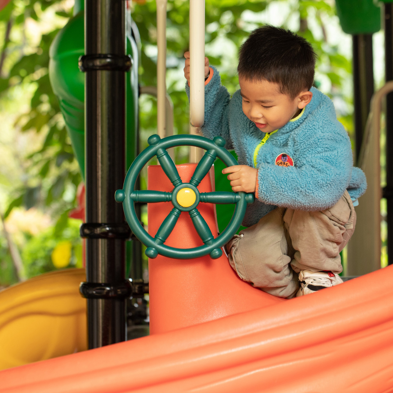 Green and Yellow Outdoor Playground Captain Pirate Ship Wheel, Plastic ...