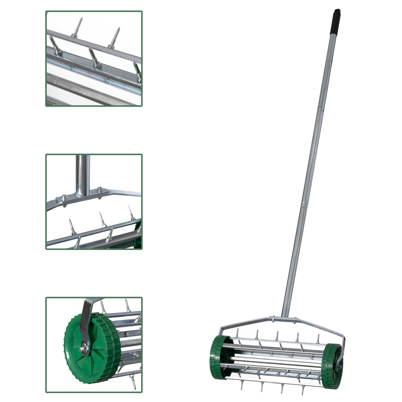 Durable Rolling Spike Lawn Aerator with Sturdy Steel Handle and Sharp ...