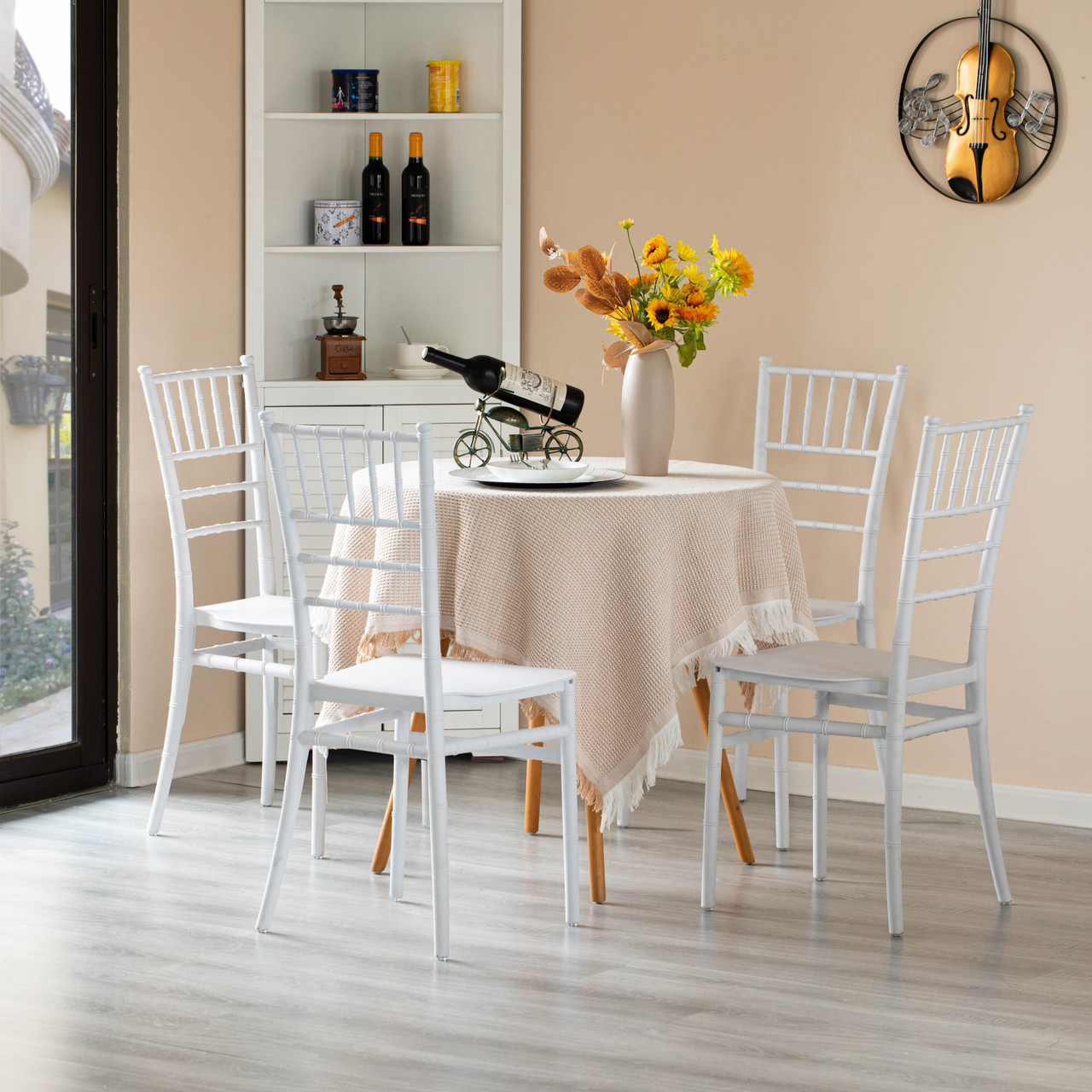 Modern White Stackable Chiavari Dining Chair, Seating for Dining ...