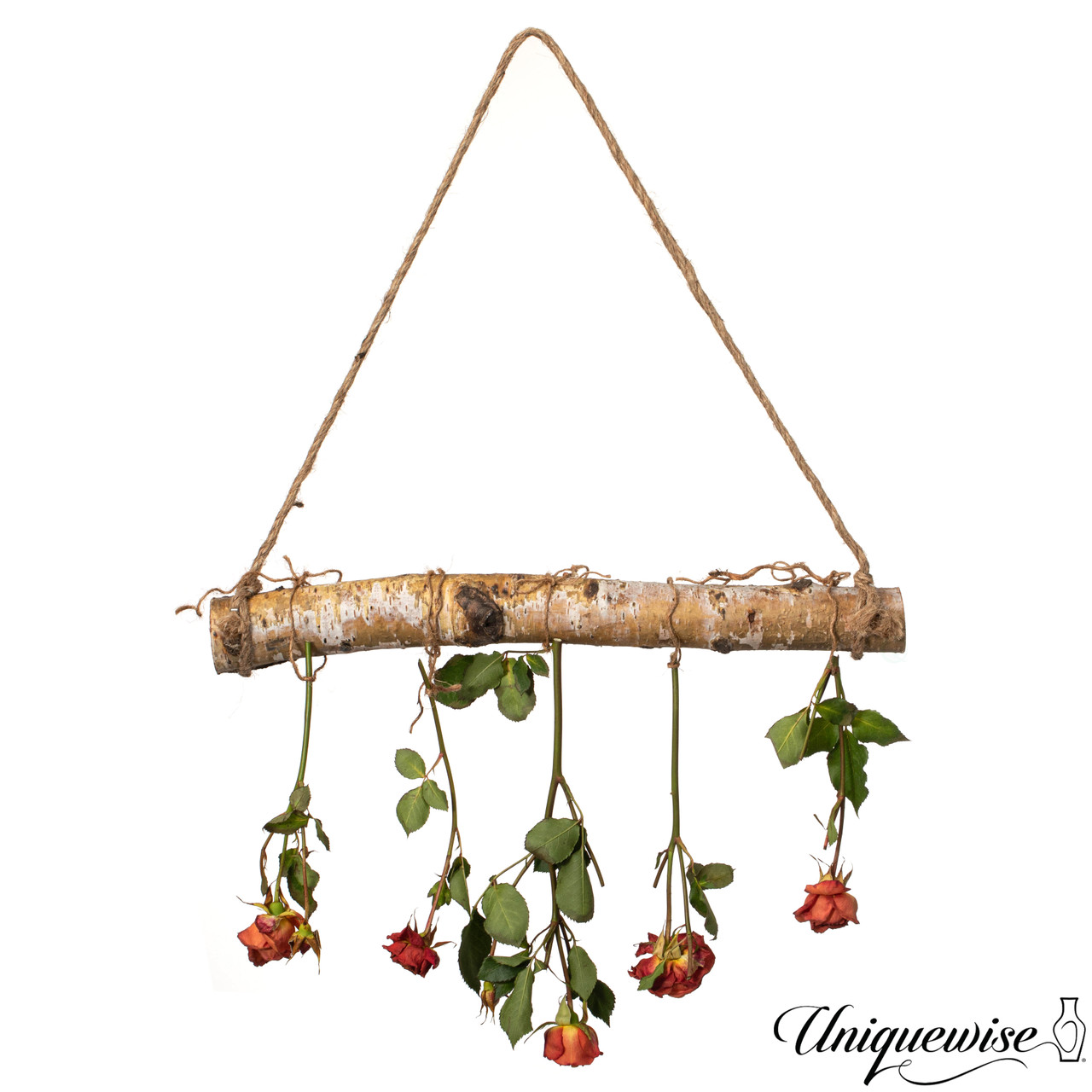 Uniquewise 15" Natural Wooden Log Hanging Wall Decor - Rustic Farmhouse ...