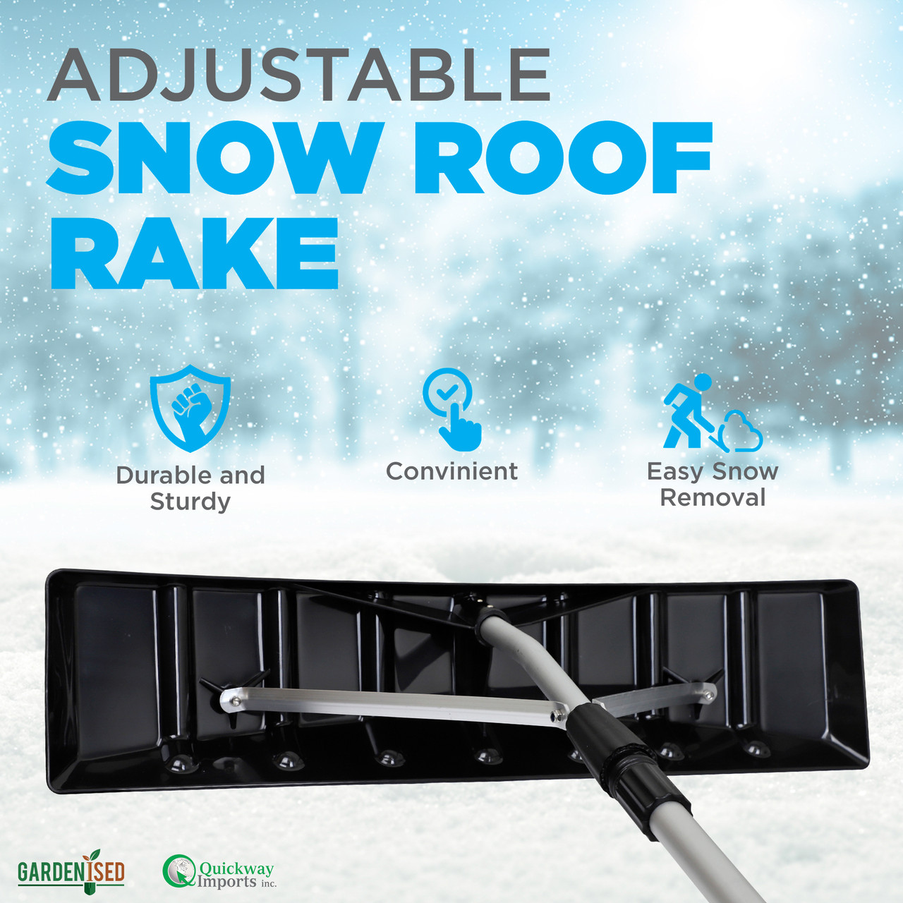 Buy Wholesale QI003671 Snow Rake Shovel | Aluminum Snow & Leaf Removal ...