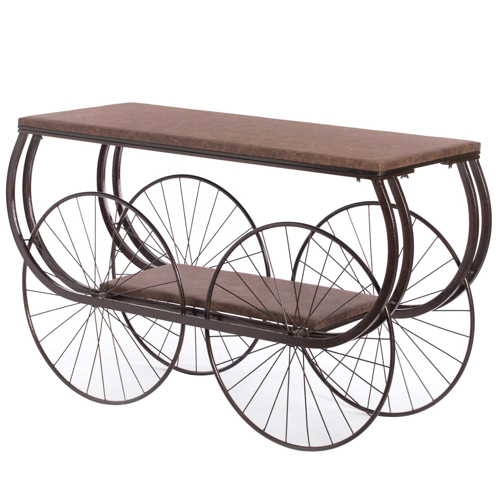 Buy Wholesale QI003898 Two Tier Wagon Style Industrial Wooden and Metal ...