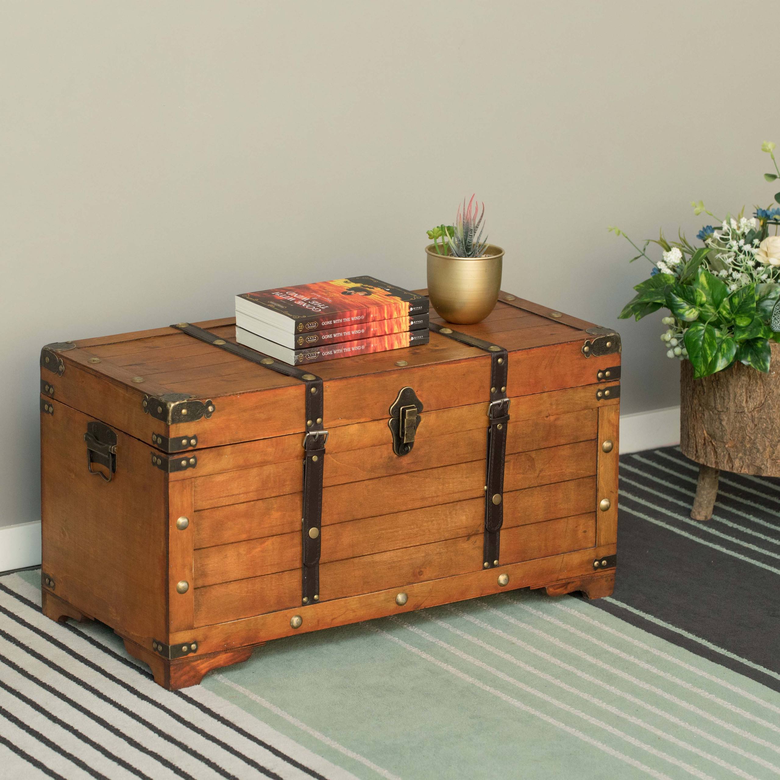 Buy Wholesale QI003943.S Rustic Large Wooden Storage Trunk with ...