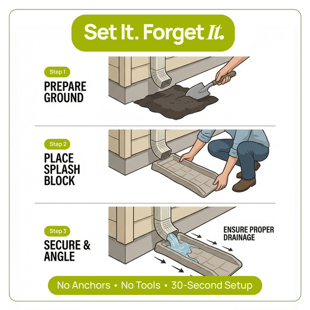 Gardenised Rain Gutter Downspout Splash Block Splash Guard Drain Tray ...