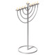 Modern Silver 9 Branch Lighting Thin Pipe Hanukkah Menorah, Metal ...